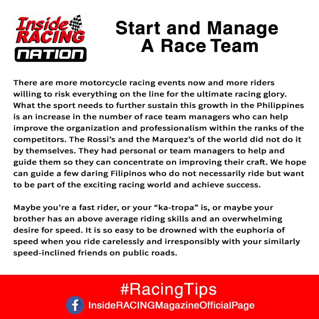 InsideRACING Start and Manage A Race Team